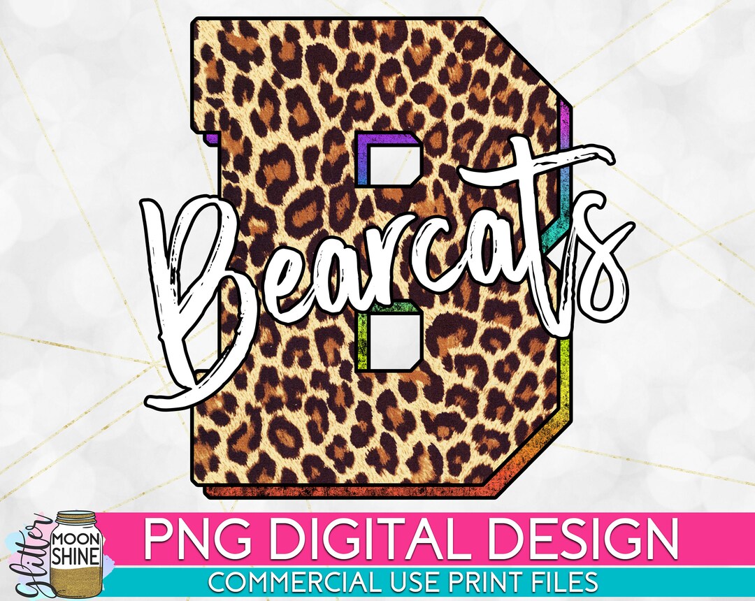 Bearcats Team Leopard PNG Print File for Sublimation or Print, Football ...