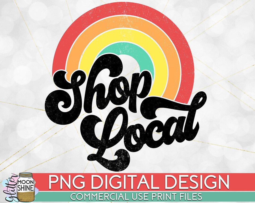 Shop Local Vintage Rainbow PNG Print File for Sublimation or Print ...
