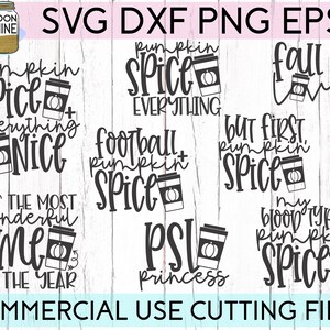 Pumpkin Spice Bundle of 20 Svg Eps Dxf Png Files for Cutting Machines ...