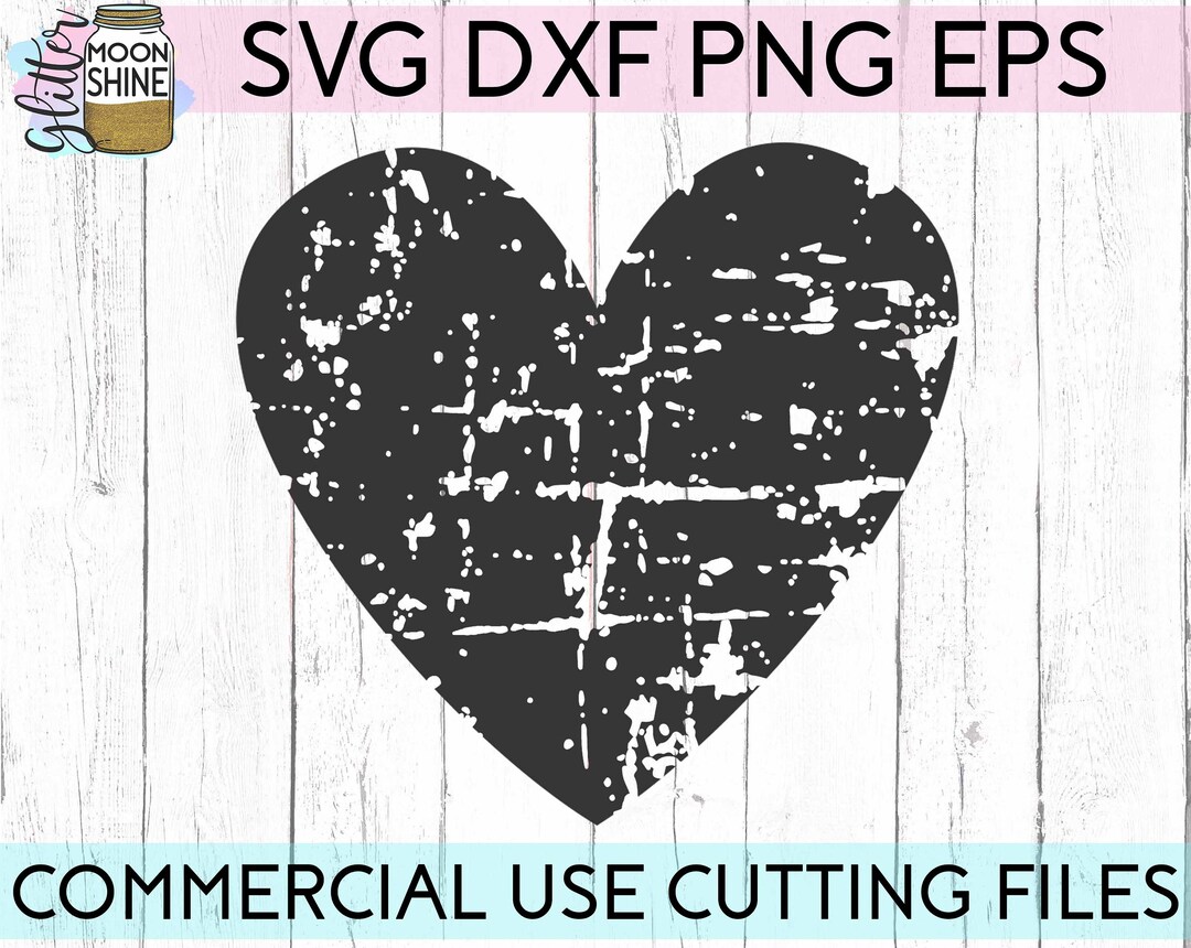 Distressed Heart Svg Eps Dxf Png Files for Cutting Machines - Etsy