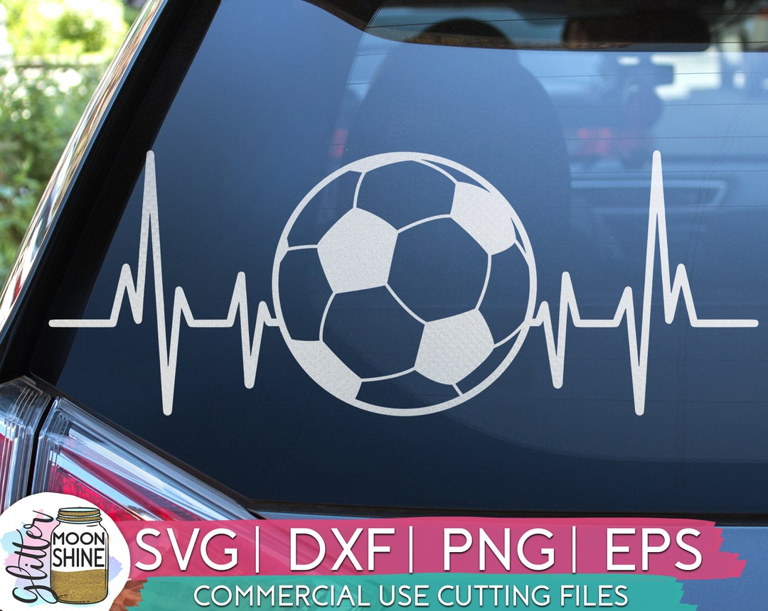 Soccer Heartbeat Svg Eps Png Dxf Cutting Files for Silhouette Cameo ...