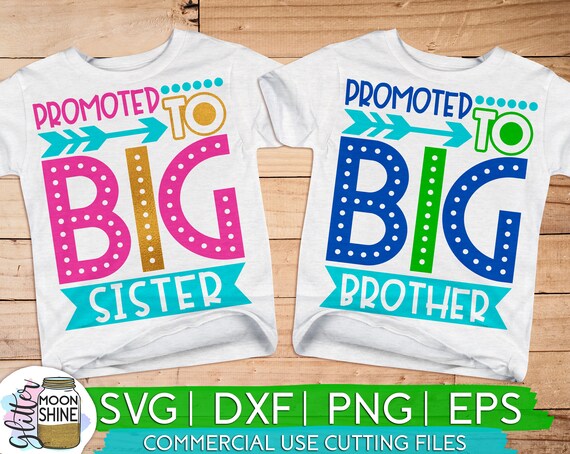 Promoted To Big Brother And Sister Set svg dxf eps png Files | Etsy