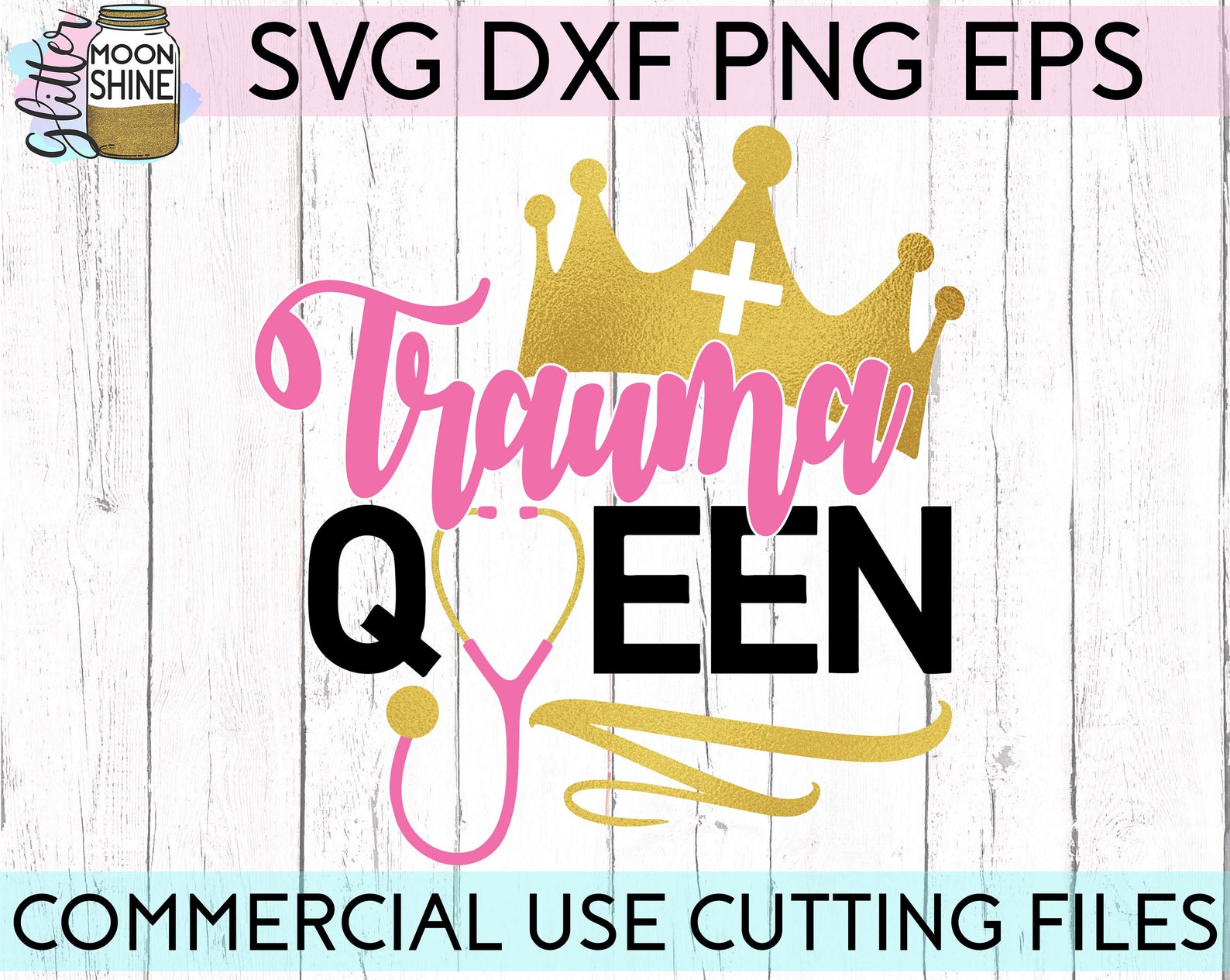 Trauma Queen Svg Dxf Eps Png Files for Cutting Machines Cameo - Etsy