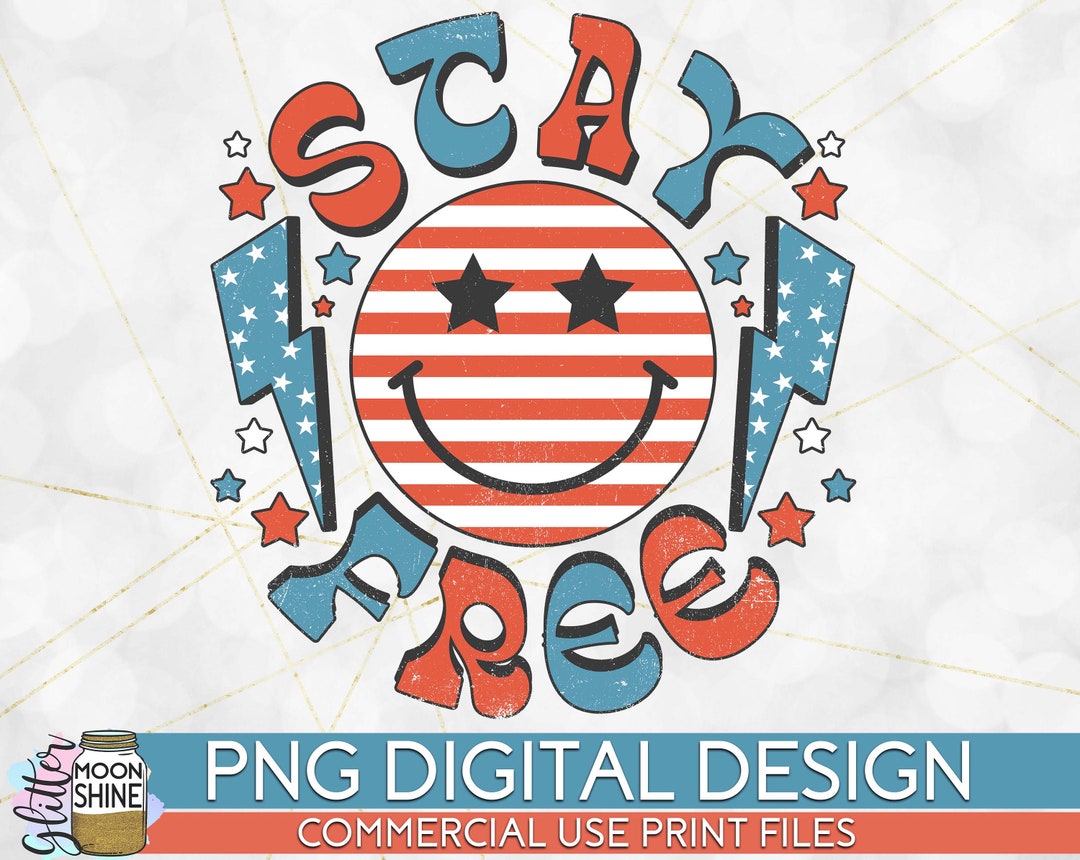 Stay Free Happy Lightning Retro PNG Print File for Sublimation - Etsy