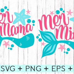 Mermaid Bundle of 14 Svg Eps Dxf Png Files for Cutting Machines Cameo ...