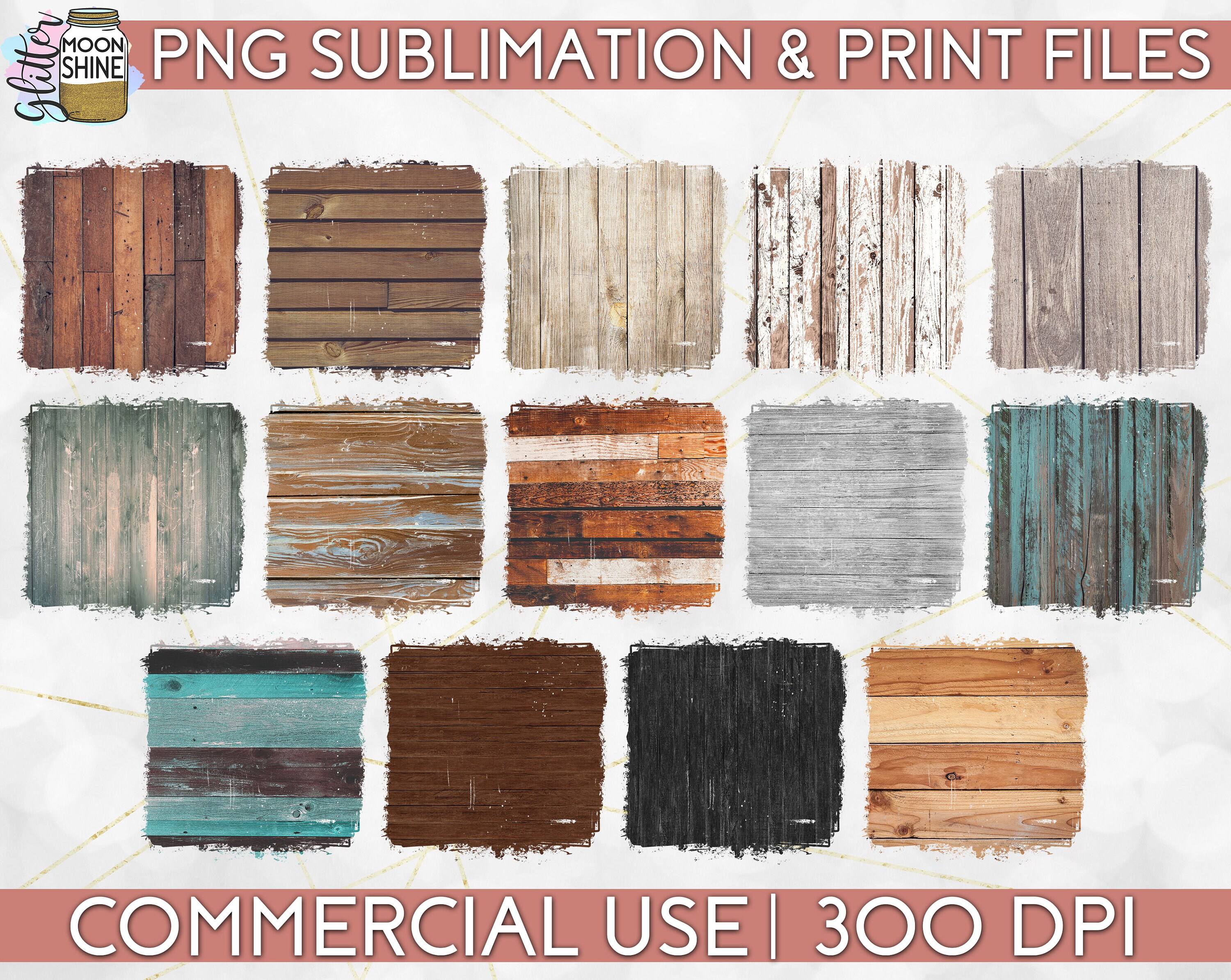 Rustic Wood Sublimation Background Bundle of 42 PNG Print File - Etsy