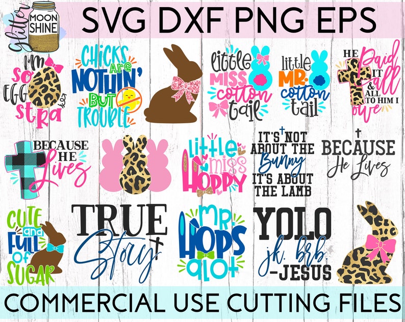 BIG Easter Bundle of 45 Svg Eps Dxf Png Files for Cutting - Etsy