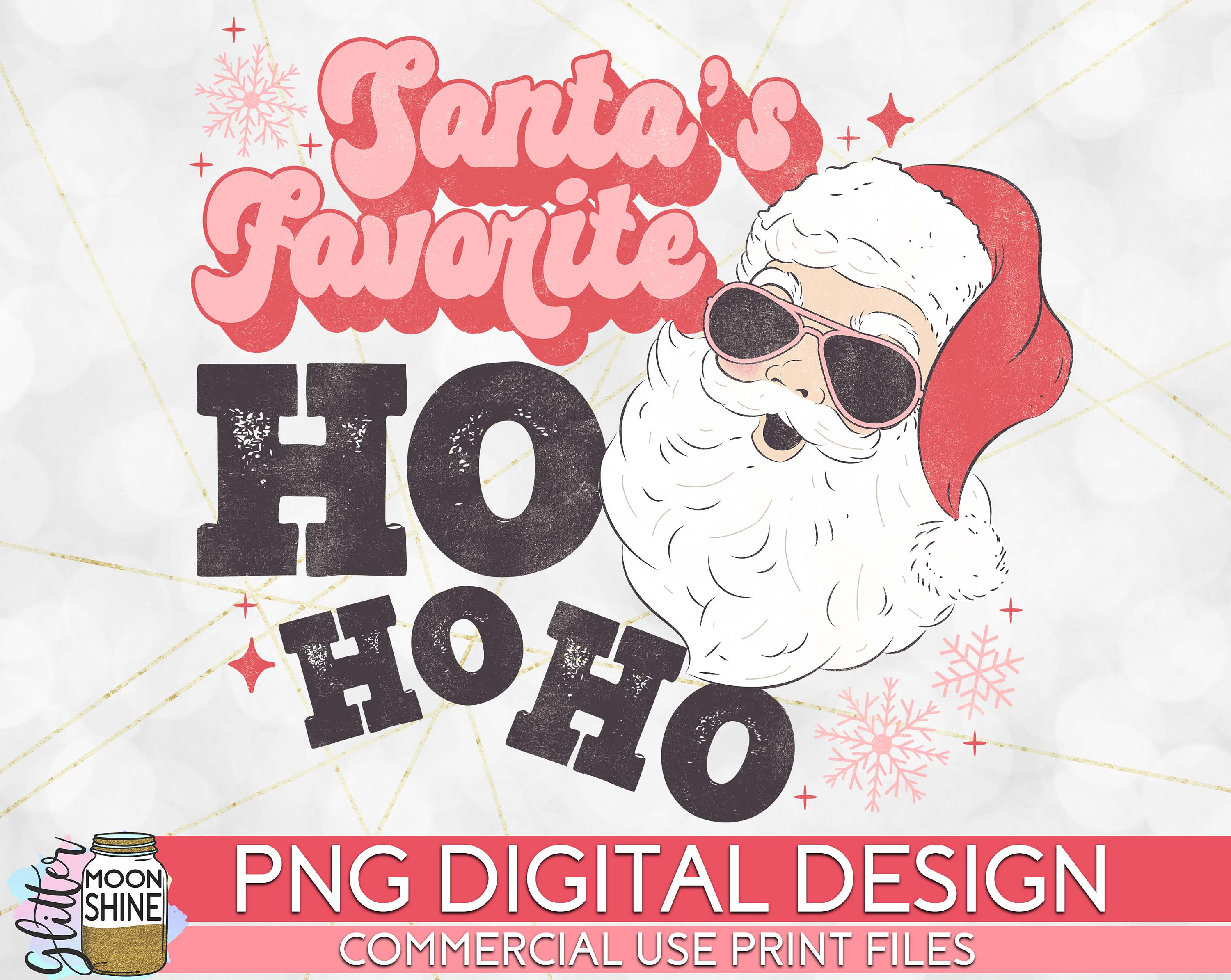 Santa's Favorite Ho Ho Ho Retro 1 PNG Print File for - Etsy