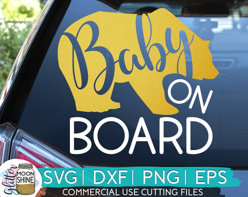 Baby Bear on Board Svg Dxf Eps Png Files for Cutting Machines - Etsy