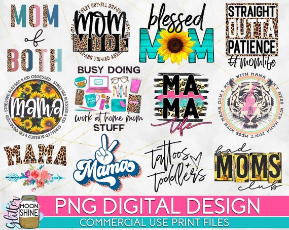 Mom Design Bundle 1 of 12 PNG Print File for Sublimation - Etsy