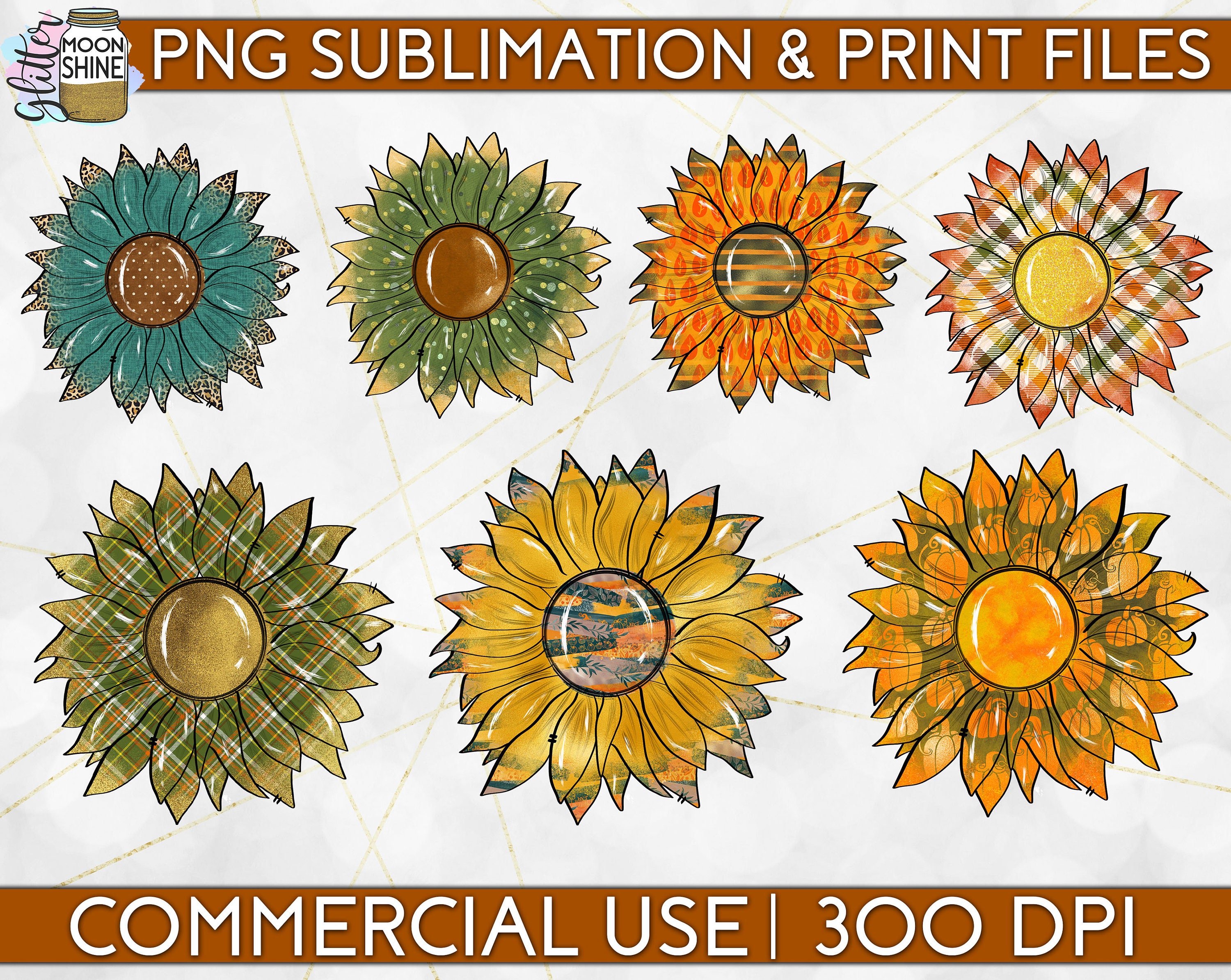 Fall Sunflower Bundle of 21 PNG Print File for Sublimation or - Etsy