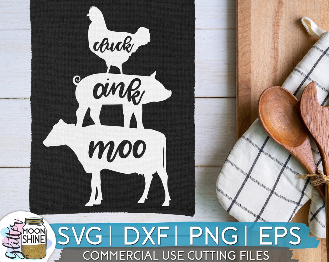 Cluck Oink Moo Svg Eps Dxf Png Files for Cutting Machines Cameo Cricut ...