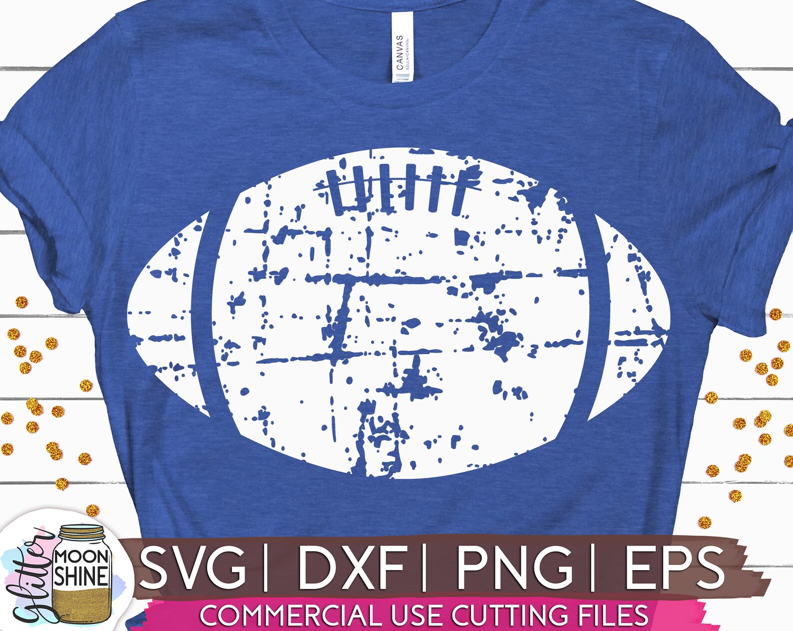 Distressed Football Svg Dxf Eps Png Files for Cutting Machines | Etsy