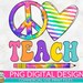 Peace Love Teach Tie Dye Pencil PNG Print File for Sublimation or Print ...