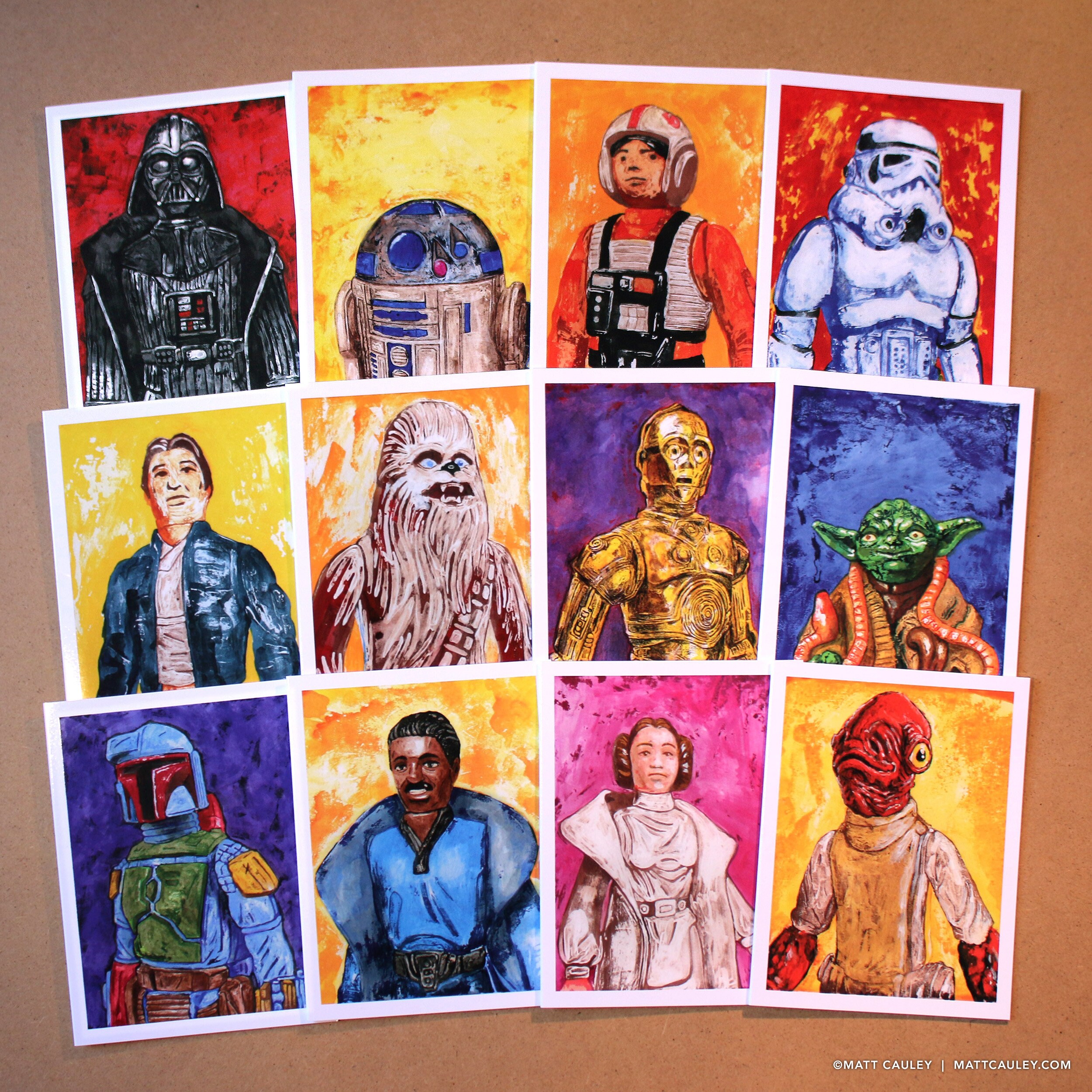 Star Wars Greeting Cards SET OF 12 Blank Inside Original Artwork ...