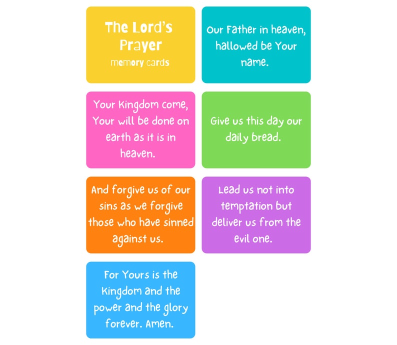The Lord's Prayer Memory Resource for Kids. Memory. Lord's Prayer ...