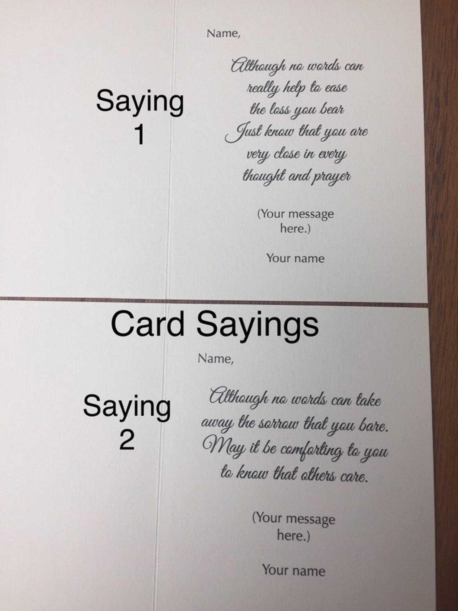 Add Personalized Sympathy Card to gift | Etsy