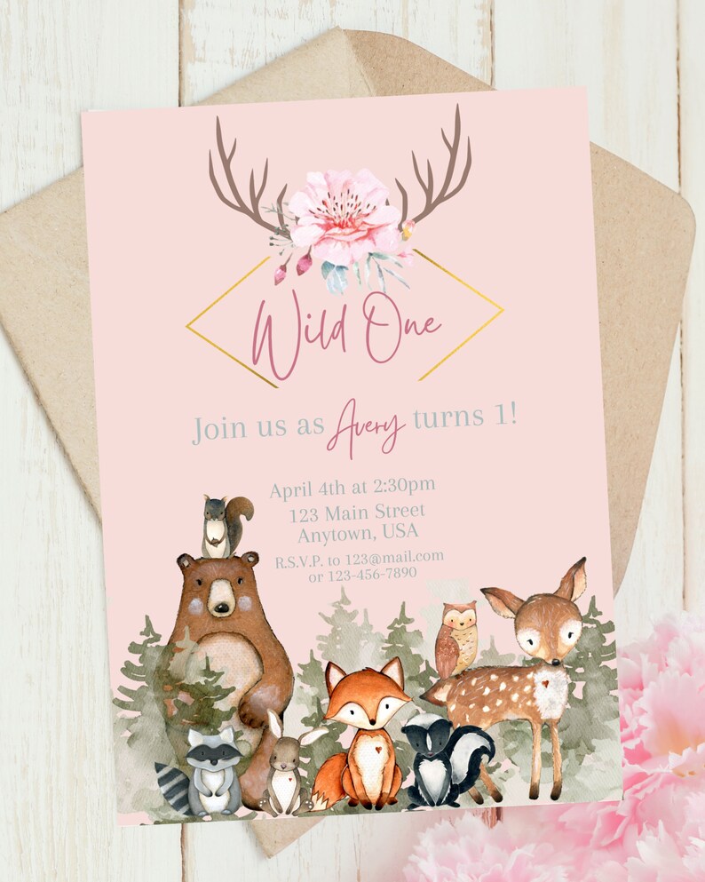 Wild One EDITABLE & PRINTABLE Invitations Instant Download - Etsy