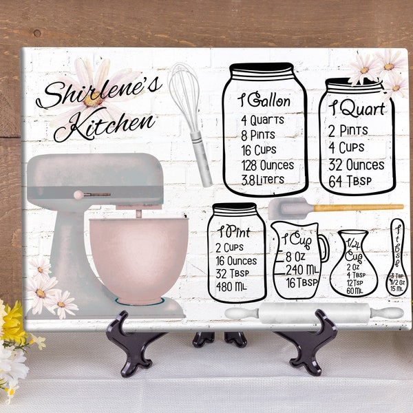 Cooking Conversion Chart Cutting Board - Etsy