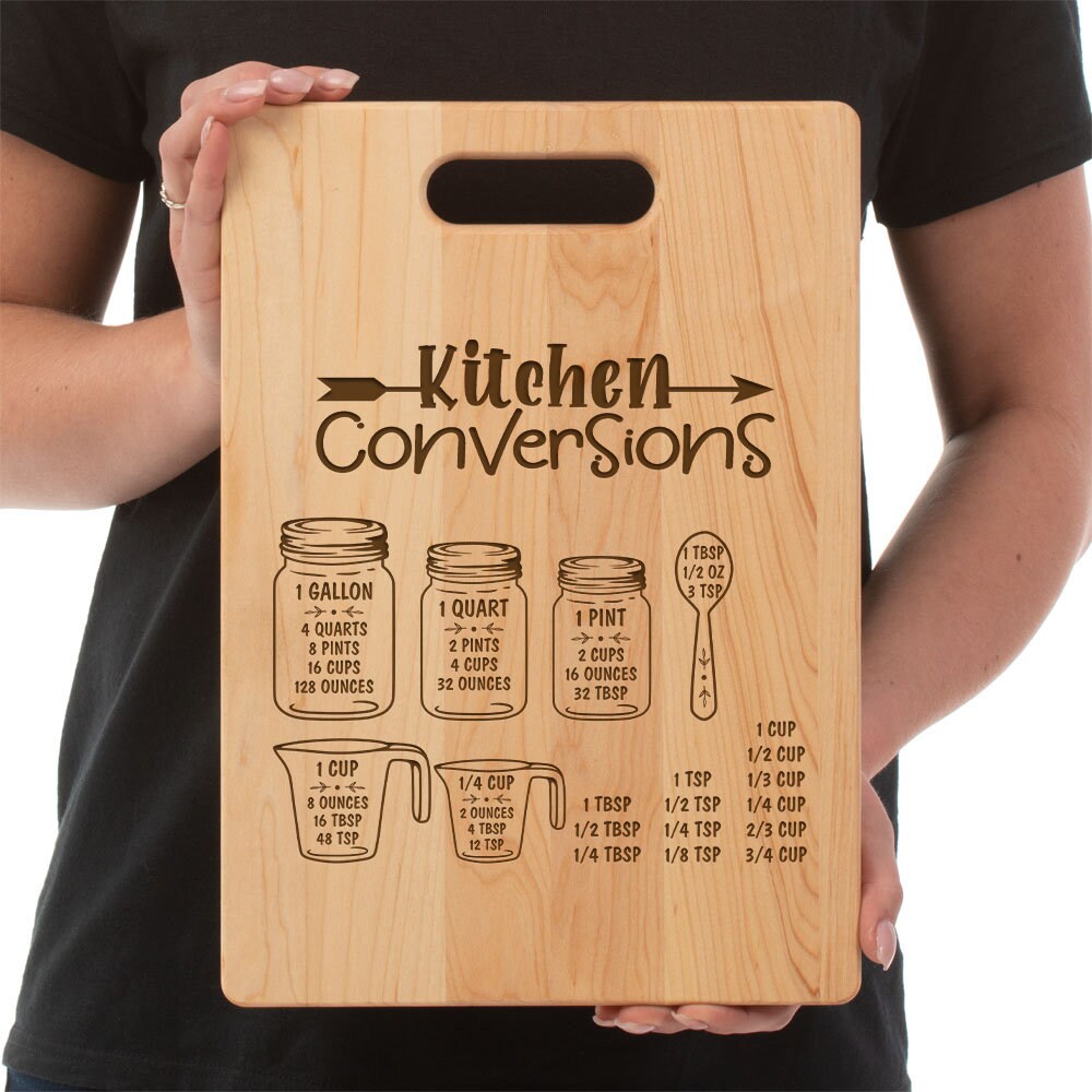 Personalized Conversion Chart, Cutting Board, Custom Personalized With ...