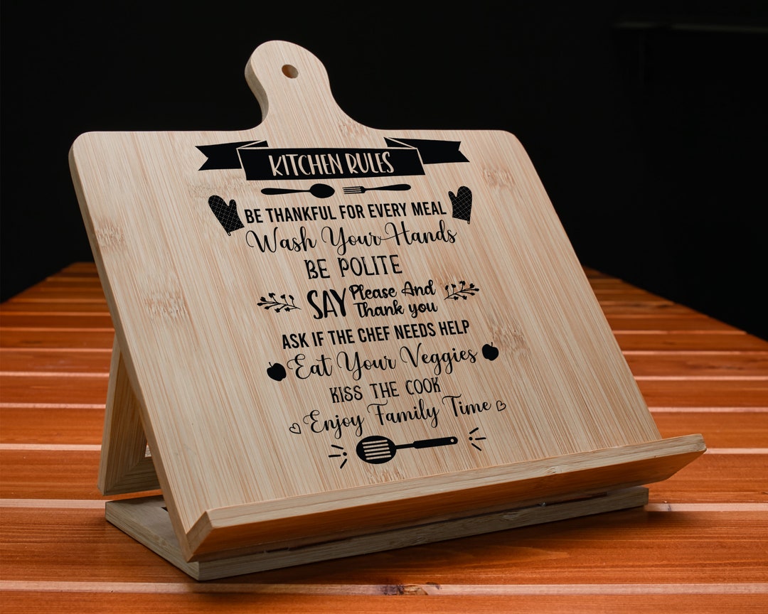 Chef Easel, Cookbook Stand Wood, Tablet Holder, Kitchen Rules, Mothers ...