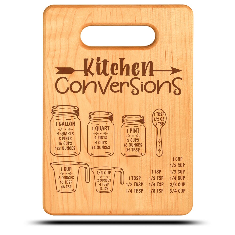 Personalized Conversion Chart, Cutting Board, Custom Personalized With ...