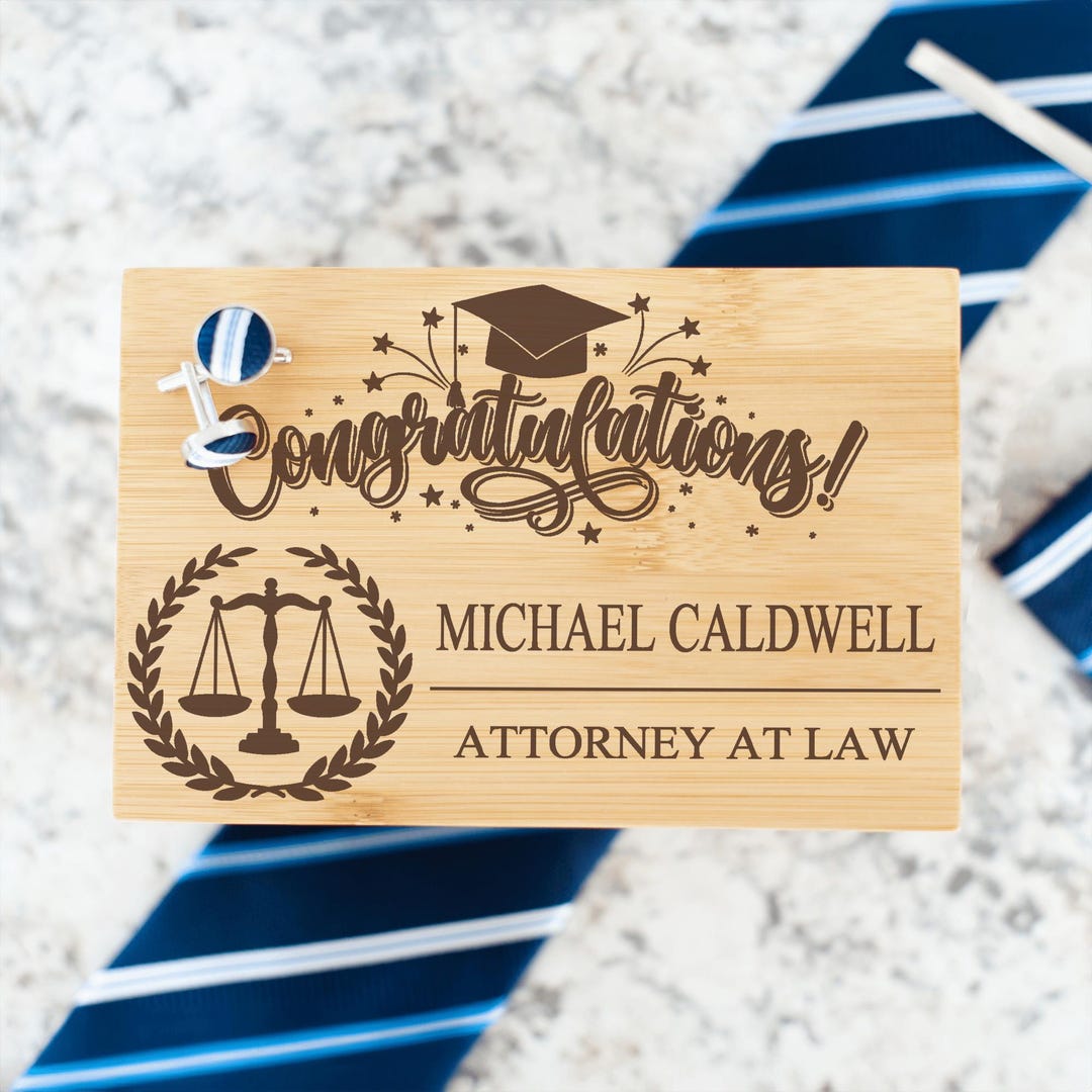 Personalized Bamboo Tie Gift Box – Lawyer Graduation, Groomsmen, Father ...