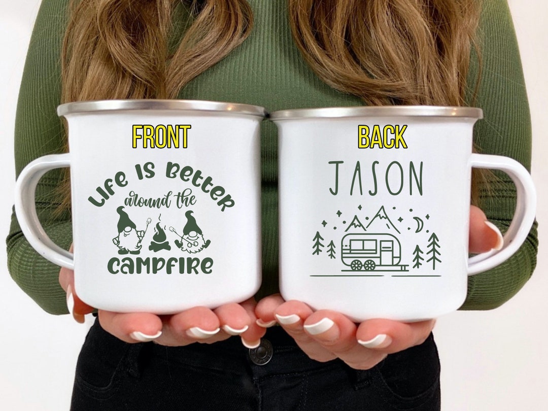 Personalized Design and Name Camping Mugs/ Two Sided Mug/ 8 Camping ...
