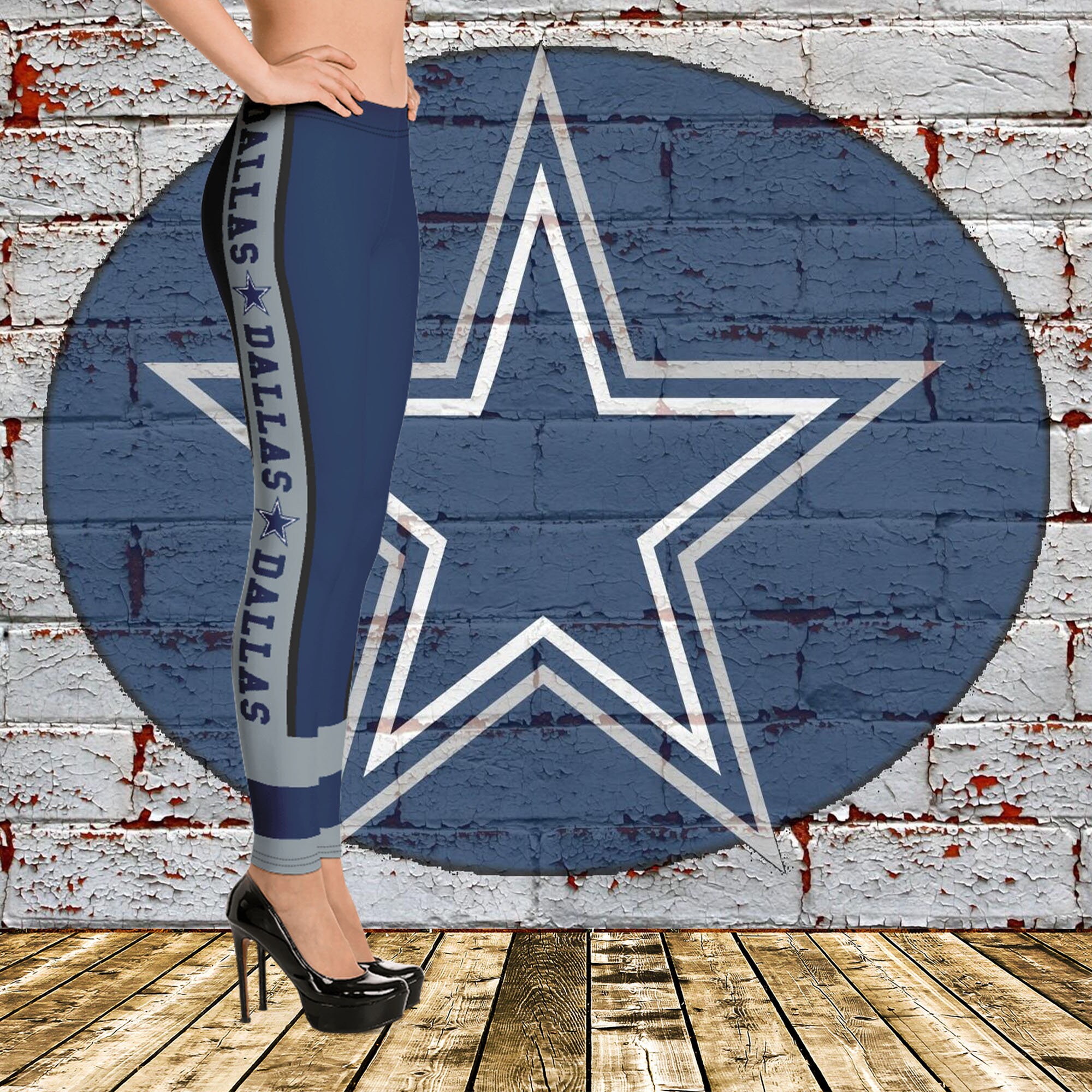 Dallas Fan/team Colors Metallic Silver With Blue-white Stars - Etsy