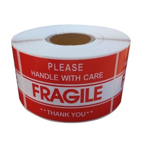 Fragile Stickers 2“ X 3” Fragile Handle With Care Stickers Thank You ...