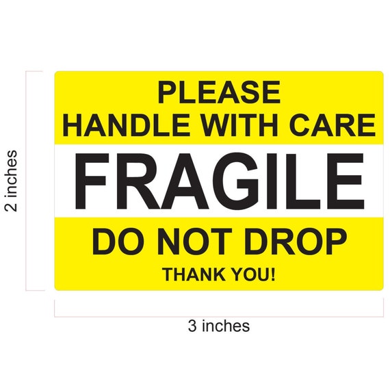 Fragile Do Not Drop Stickers 2 X 3 Fragile Handle With Care - Etsy