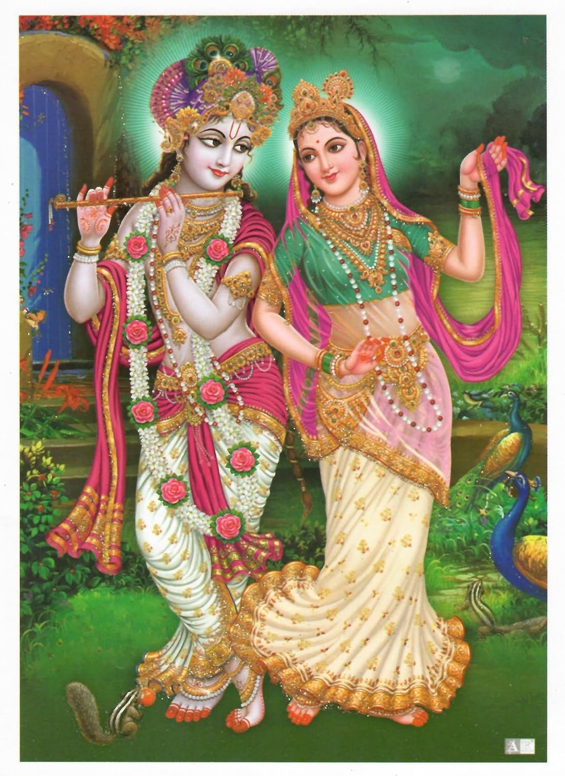 Sri Radha Krishna Poster Vishnu Poster Home Office Temple - Etsy