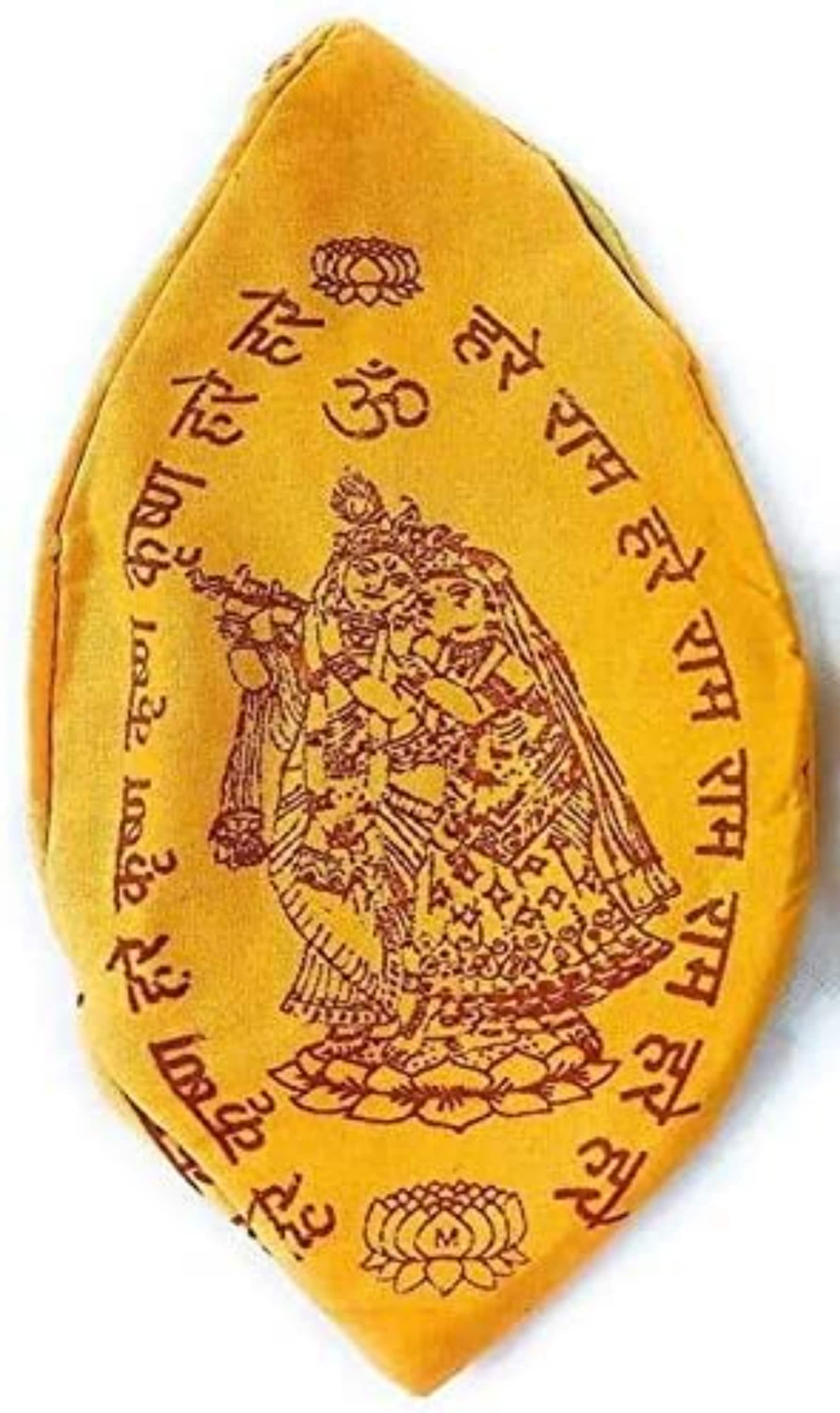 Gomukhi Mala / Rosary Chanting Bag Hare Krishna - Gaumukhi in Orange ...
