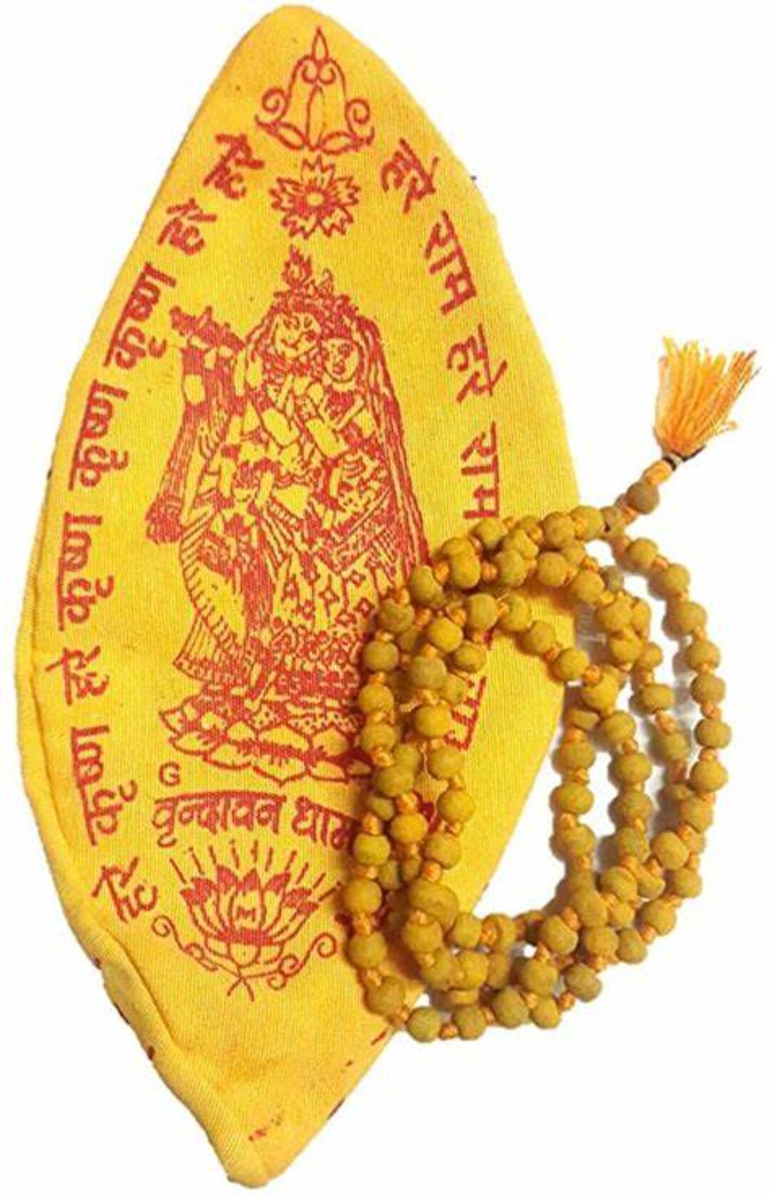 Haldi Turmeric Mala 7-8 Mm Premium Beads and Gomukhi Mala Bag 108 ...