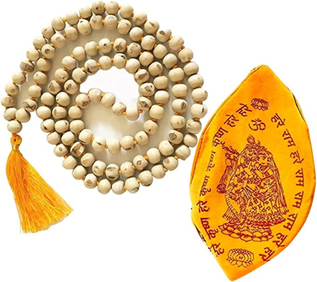 Tulsi Mala 7 Mm Premium Beads and Gomukhi Mala Bag Tulasi 108 Prayer ...