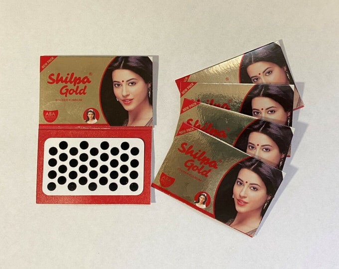 Shilpa Bindi Sticker Kumkum BLACK Size 5 (6 Mm Diameter) - Etsy