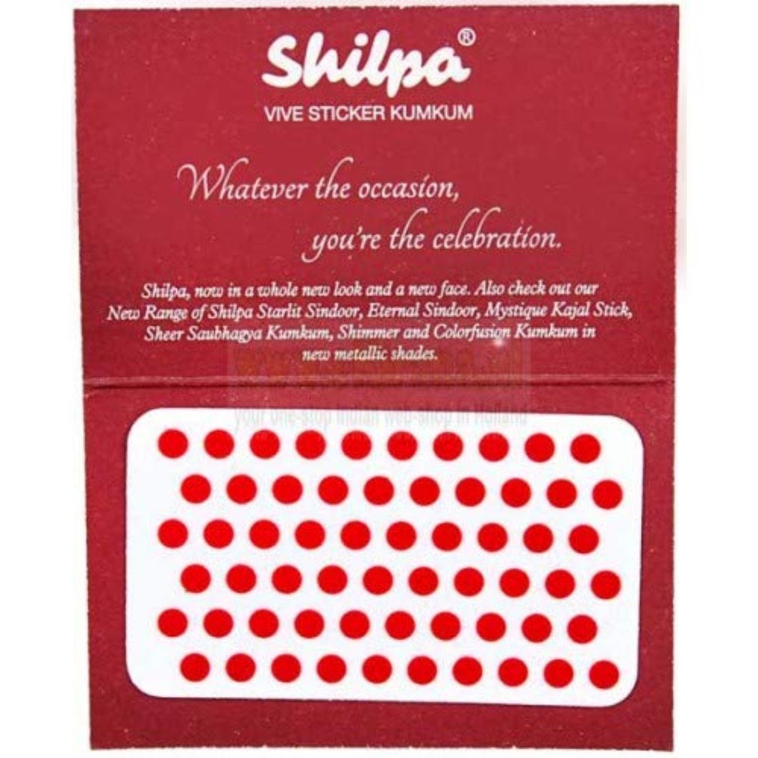 Shilpa Bindi Sticker Kumkum RED Size 7 (4 Mm Diameter) - Etsy