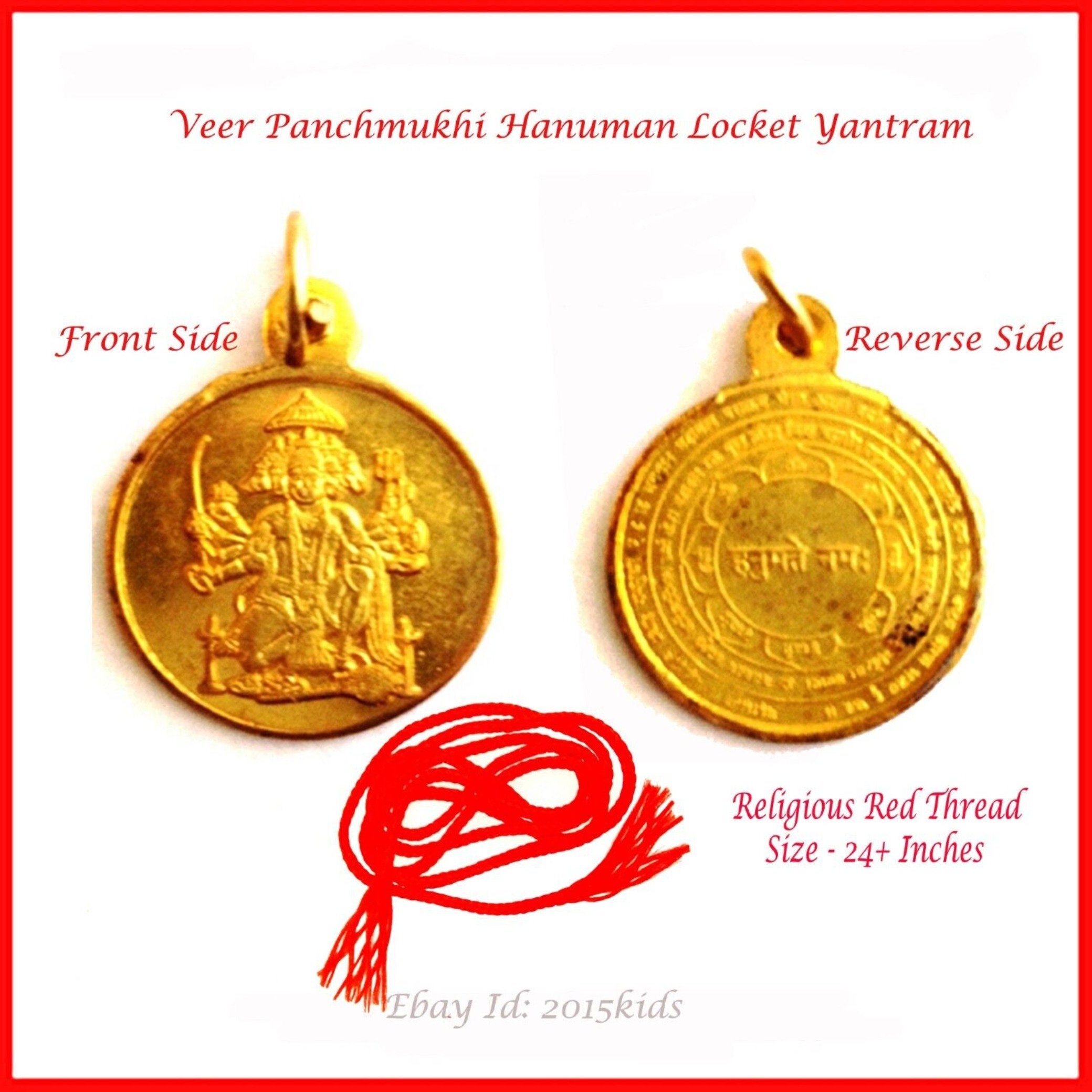 Panchmukhi Hanuman Yantra Locket Pendant - Locket +thread Hindu Goddess ...