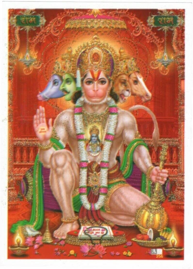 Hanuman Panchmukhi Hanuman Indian Hindu Devotional Poster Print - Etsy