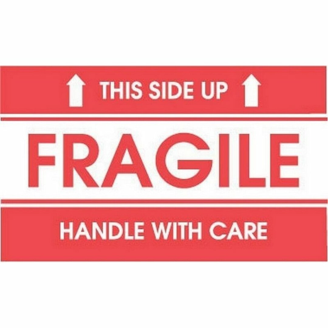 Fragile This Sied up Stickers 2“ X 3” Handle With Care Stickers Red ...