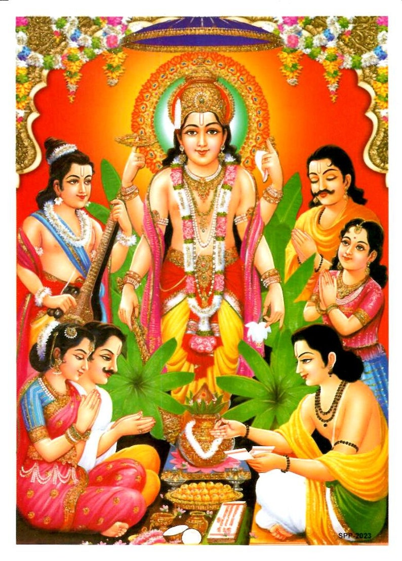 Sri Satyanarayan Pooja Puja Religious Poster (satyanarayan Ji) - Etsy