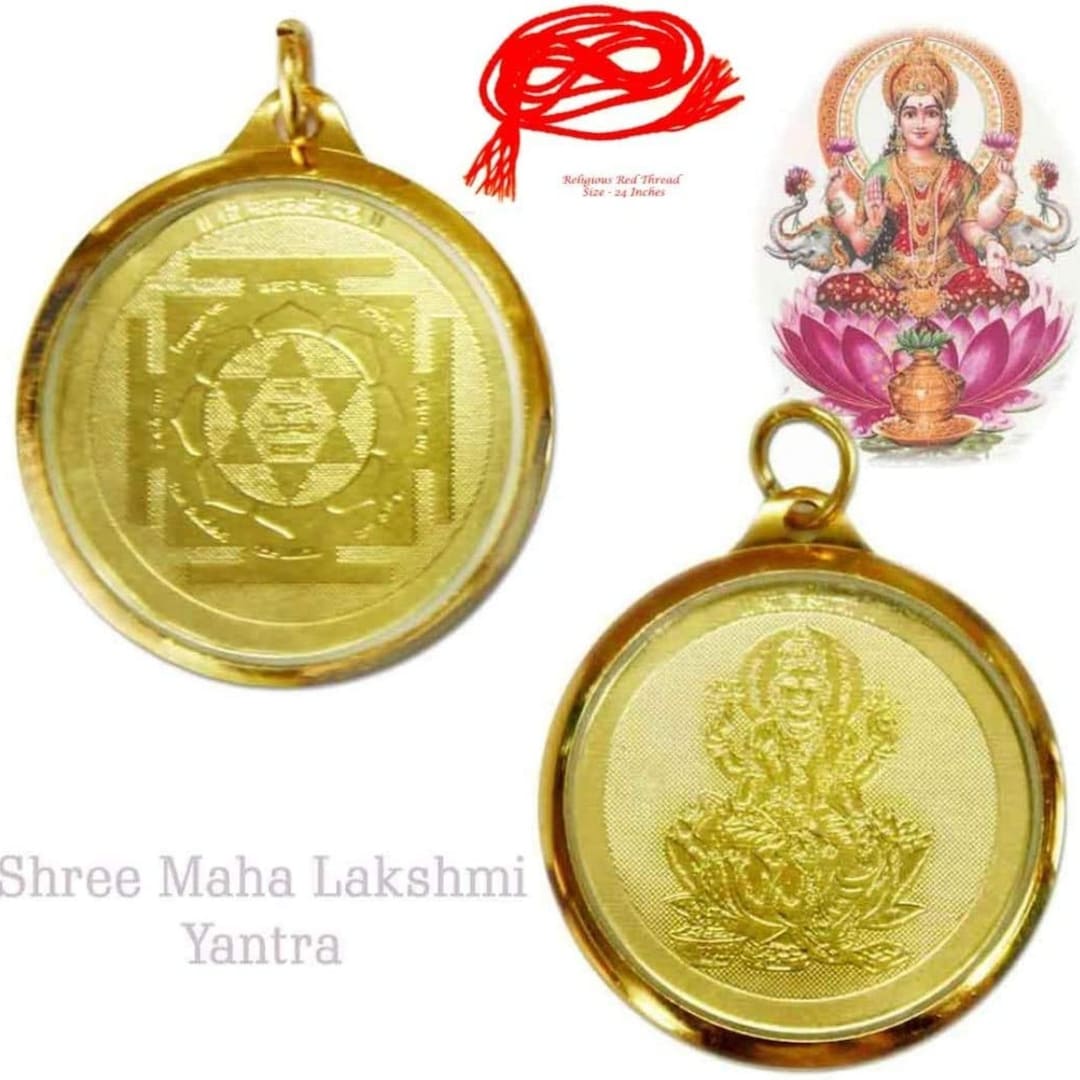 Goddess Laxmi Pendant | Lakshmi Yantra on Back of Locket | Maa Laxmi ...