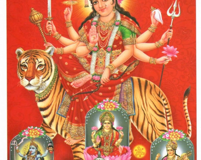 Maa Durga Saptshati Sherawali Vaishno Devi Poster Home Office Temple - Etsy