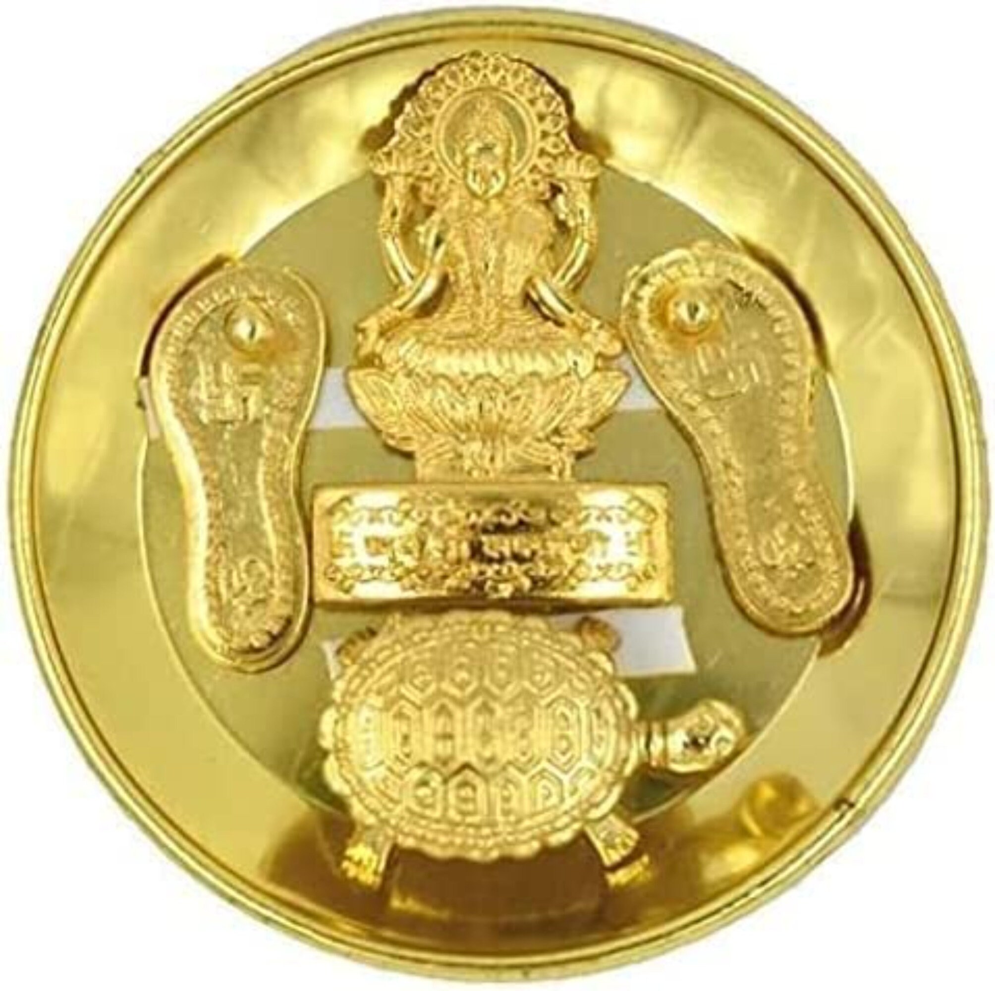 Sri Mahalakshmi Charan Paduka + Tortoise +plate + Laxmi Idol Diwali ...