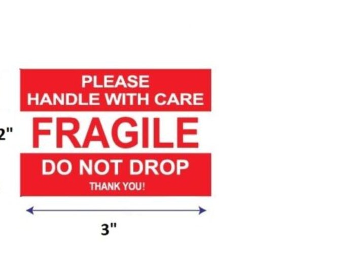 Fragile Do Not Drop Stickers 2“ X 3” Fragile Handle With Care Stickers ...