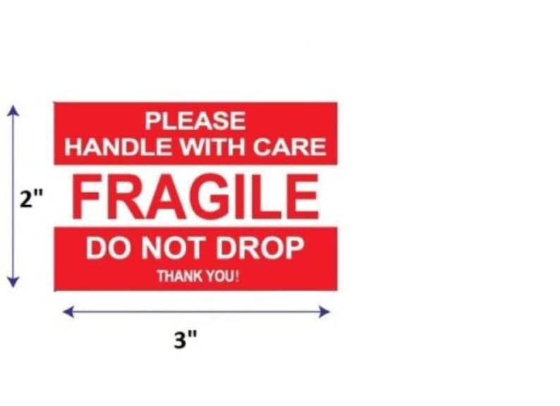 Fragile Do Not Drop Stickers 2“ X 3” Fragile Handle With Care Stickers ...