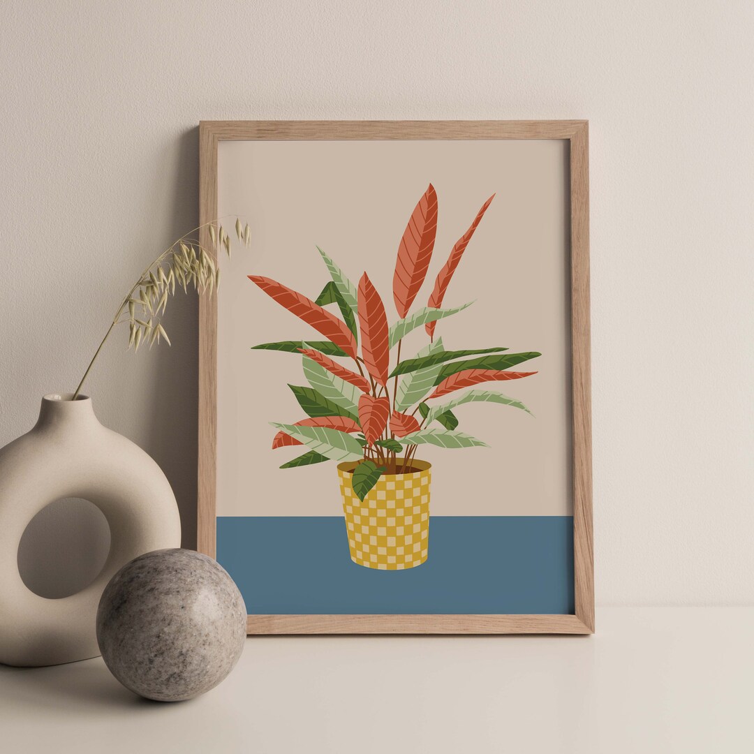 House Plant Print - Digital Download, Printable Art, Mid Century Modern ...