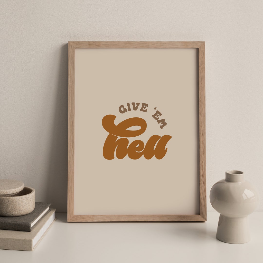 Give Em' Hell Print - Digital Download, Printable Art, Mid Century ...