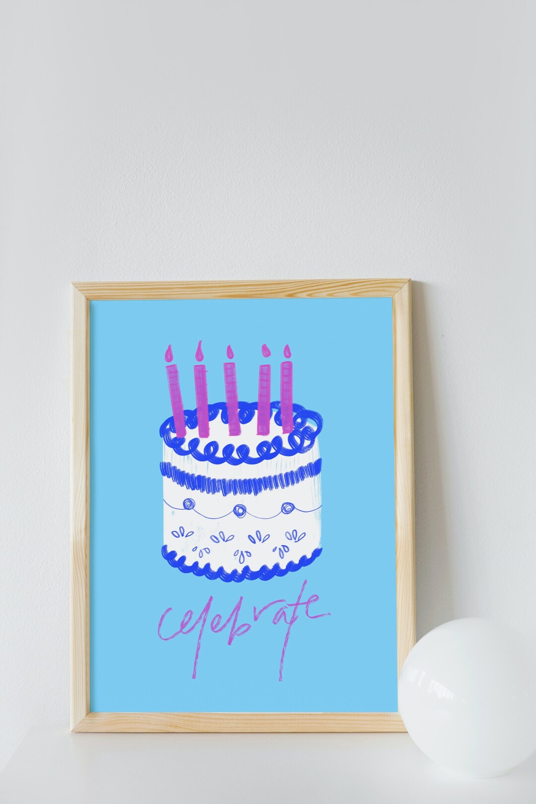 Celebrate, Vintage Cake Art Print - Etsy UK
