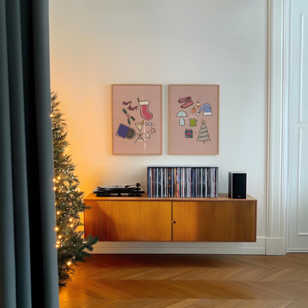 Retro Christmas Art Prints (2 Total) - DIGITAL DOWNLOAD - Colorful ...